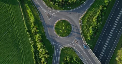 5k footage of a drone. Roundabout aerial... | Stock Video | Pond5
