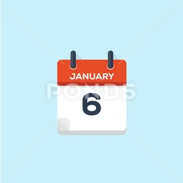 6. january calendar, vector illustration: Royalty Free #73465114