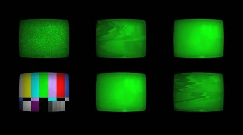 6 Security Monitors with a Green Screen ... | Stock Video | Pond5