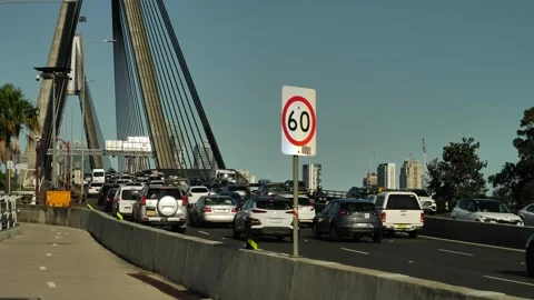 60 mph sign for Sydney traffic using the... | Stock Video | Pond5