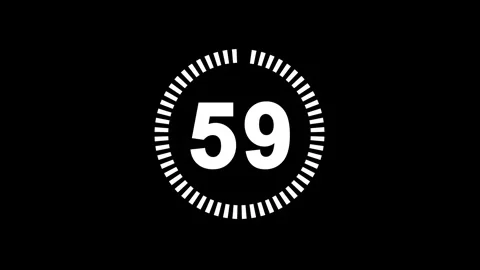 60 Second animated timer countdown motio... | Stock Video | Pond5