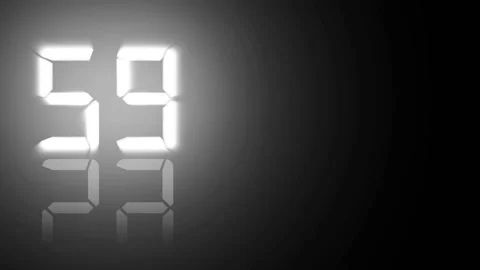 60 second black & white Countdown timer ... | Stock Video | Pond5