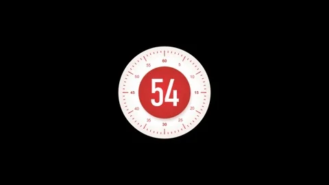 60 Seconds Red Dial Countdown Landscape ... | Stock Video | Pond5