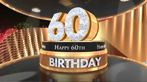 60 years birthday with fireworks | Stock Video | Pond5