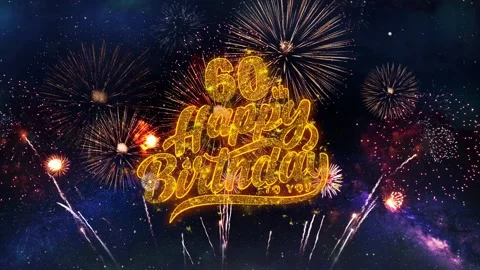 60th Happy Birthday Text Typography Part... | Stock Video | Pond5