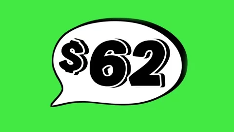 62 dollars price tag animation motion gr... | Stock Video | Pond5