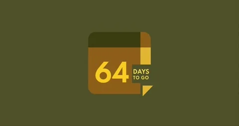 64 days to go calendar icon, countdown m... | Stock Video | Pond5