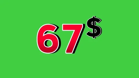 67$ dollars price tag animation motion g... | Stock Video | Pond5