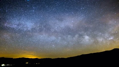 6K Milky Way Galaxy Rise over Mojave Des... | Stock Video | Pond5