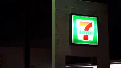 7-Eleven Logo Sign at Night – 4K Foota... | Stock Video | Pond5