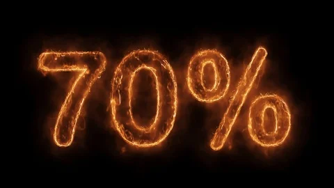 70% Percent Off Word Hot Animated Burnin... | Stock Video | Pond5