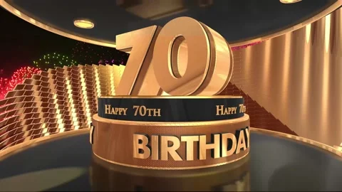 70 years birthday with fireworks | Stock Video | Pond5