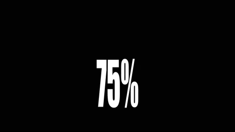 75 percent icon jumping isolated in whit... | Stock Video | Pond5