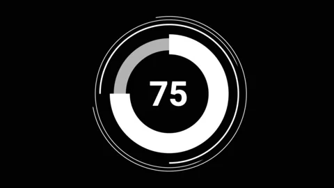 75 seventy five percent number circle pi... | Stock Video | Pond5