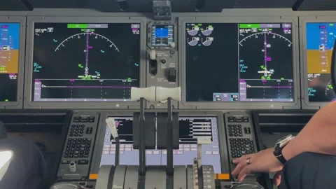 787 Pilot Cockpit | Stock Video | Pond5