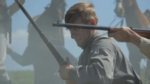 7th Cavalry Soldiers fight in Little Big... | Stock Video | Pond5