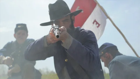 7th Cavalry Soldiers in Little Big Horn ... | Stock Video | Pond5