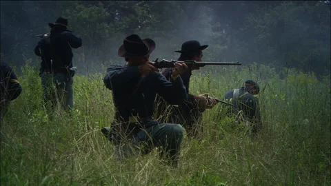 7th Cavalry Soldiers in Little Big Horn ... | Stock Video | Pond5