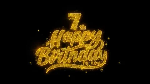 7th Happy Birthday Text Reveal from Gold... | Stock Video | Pond5