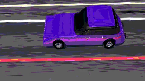 8 bit car background. 3d animation | Stock Video | Pond5