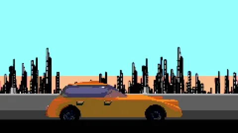 8 bit car background. 3d animation | Stock Video | Pond5