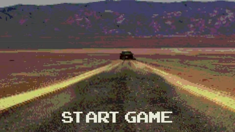 8 bit car background. 3d animation | Stock Video | Pond5