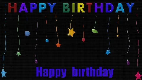 8 bit happy birthday background | Stock Video | Pond5