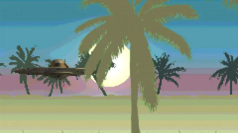 8 bit palm trees background. 3d animatio... | Stock Video | Pond5