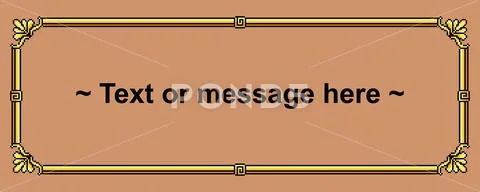 8 bit pixel golden frame. border text gold for game assets in vector ...