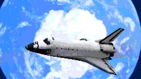 8 bit space shuttle. 3d animation | Stock Video | Pond5