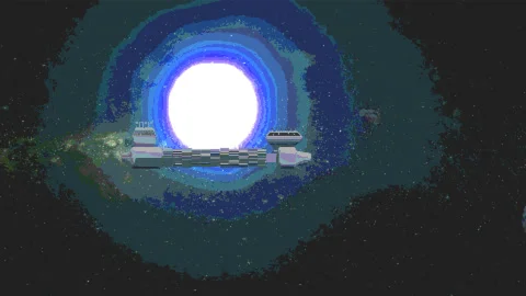 8 bit spaceship and meteors | Stock Video | Pond5