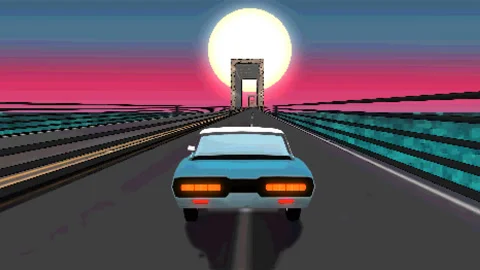 8 bit sport car loop. Game background | Stock Video | Pond5