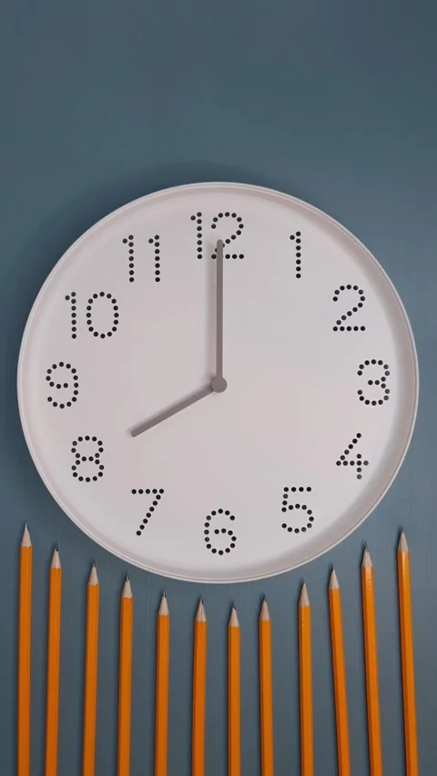 8 o'clock, morning. Study time. Back to ... | Stock Video | Pond5