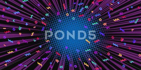 80s background. Blue tunnel center Illustration #99058656