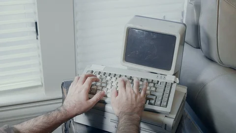 80s computer typing on | Stock Video | Pond5