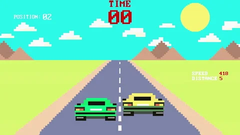 80s Inspired Racing Video Game Backgroun... | Stock Video | Pond5