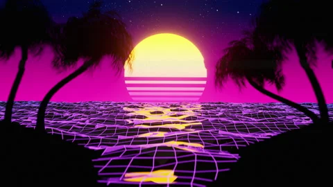 80s retro animation background tropical ... | Stock Video | Pond5