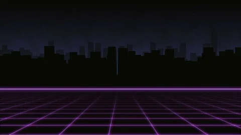 80s Retro City Background | Stock Video | Pond5