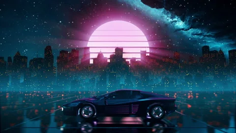 80s retro futuristic drive seamless loop... | Stock Video | Pond5