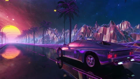 80s retro futuristic drive seamless loop... | Stock Video | Pond5