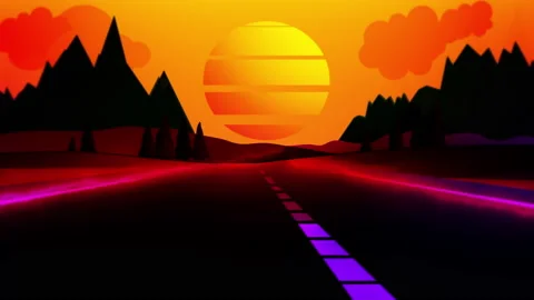 80s retro neon lights loop 3D animation ... | Stock Video | Pond5