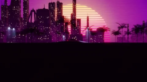 80s retro synthwave style 3d render anim... | Stock Video | Pond5