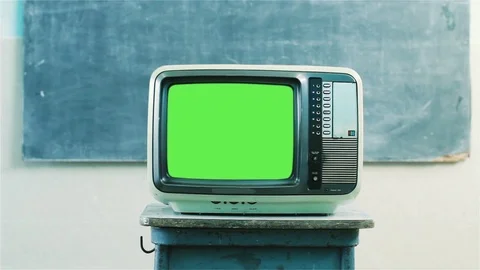80s Television with Green Screen in a Cl... | Stock Video | Pond5