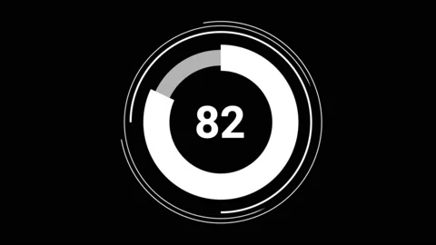 82 eighty two percent number circle pie ... | Stock Video | Pond5
