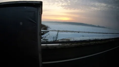 823-01 Bus Ride Trough Country At Sunset | Stock Video | Pond5