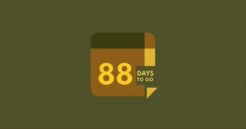 88 days to go calendar icon, countdown m... | Stock Video | Pond5