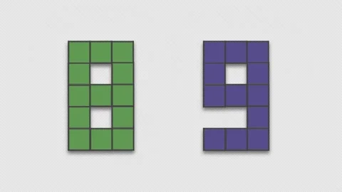 8,9 Pixel Animation Numbers, Alpha Chann... | Stock Video | Pond5