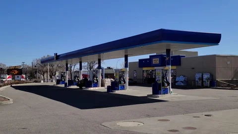 Gas Station Blue Stock Video Footage | Royalty Free Gas Station Blue ...