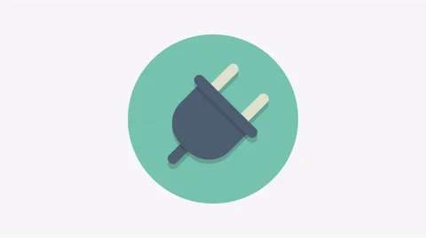 8K - AC plug icon symbol round logo | Stock Video | Pond5