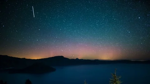 8K Aurora and Perseid Meteor Shower in C... | Stock Video | Pond5